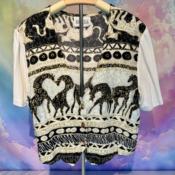 Brittany Nicole | Tops | Vintage 9s Brittany Nicole Cropped Shirt Vest ...